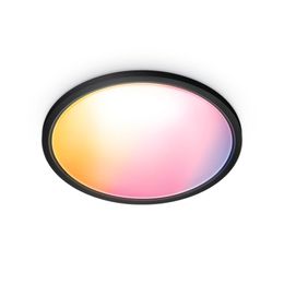 WiZ SuperSlim Deckenleuchte LED Schwarz, 1-flammig, Farbwechsler
