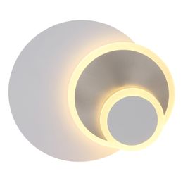 Globo Odonell Wandleuchte LED Nickel-Matt, Wei&szlig;, 1-flammig
