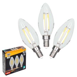 hofstein LED Leuchtmittel E14 2700K 4W 470lm Kerze 3-er
