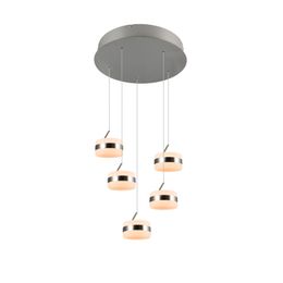 Trio Dios Pendelleuchte LED Nickel-Matt, 5-flammig
