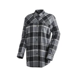 Maier Sports Damen Flanellbluse "Predeal 2.0 W"kieselgrau, Gr. 50, 57% BAUMWOLLE, 43% VISKOSE, Blusen, warmes Damen Hemd im klassischen Karo-Look