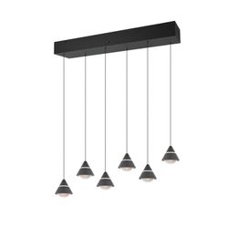 Trio Romeo Pendelleuchte LED Schwarz, 6-flammig