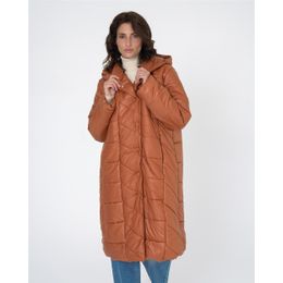 FRESHLIONS Damen Steppmantel "Eva", braun, Gr. S, kariert, unifarben, 100% Polyester, M&auml;ntel, im schimmernden Design