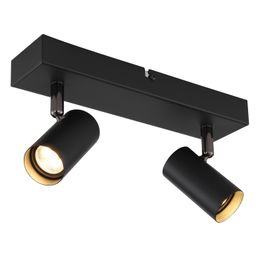 Globo Este Deckenleuchte LED Chrom, Schwarz, 2-flammig