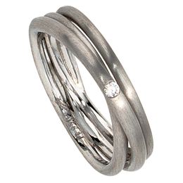 Jobo Damen Diamantring "Wickelring Platinring", 50, SI = kleine Einschl&uuml;sse, Diamanten Platin 950platin 950, Diamanten, Platin 950, Fingerringe, 950