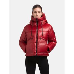 Winterjacke Khujo "Luna", Damen, Gr. L (40), rot, Obermaterial: 100% Nylon, Innenfutter: 100% Polyester, Wattierung: 100% Polyester, Ärmelfutter: 100% Polyester, gerade hüftlang, hoch geschlossener Ausschnitt, Ärmel ohne Ärmelschlitz Bündchen, Jacken Winterjacke, Warm gefütterte Steppjacke mit Kapuze