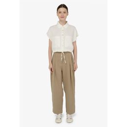 FRESHLIONS Damen Klassische Bluse "Savannah", wei&szlig;, Gr. XL, unifarben, 100% Leinen, Blusen, mit lockerer Passform