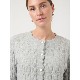 Y.A.S Damen Strickjacke "YASBUBERA LS KNIT CARDIGAN S. NOOS"light grau melange, Gr. XL, unifarben, Strick, Obermaterial: 52% Polyester, 24%
