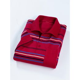 CLASSIC Herren Poloshirt "Poloshirt", rot, Gr. 48, gemustert, gestreift, mehrfarbig, 100% Baumwolle, Shirts