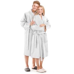 Bademantel KENDA SAND, wei&szlig;, Baumwolle, Hausm&auml;ntel, "Carla 125", bequem, Wohlf&uuml;hlqualit&auml;t, mit G&uuml;rtel