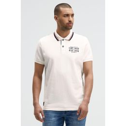 CAMP DAVID Herren Poloshirt, wei&szlig;, Gr. S, bedruckt, Piqu&eacute;, Material: 100% Baumwolle, Shirts, aus Baumwolle