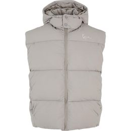 Steppweste Karl Kani "Karl Kani Karl Kani Small Signature Puffer Vest", Herren, Gr. M, light grau, 100% Polyimid, Westen Steppweste