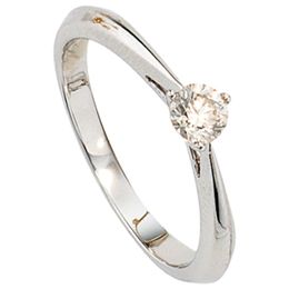 Jobo Damen Solit&auml;rring "Diamantring Wei&szlig;goldring", 54, P1 = bei 10-facher Vergr&ouml;&szlig;erung erkennbare Einschl&uuml;sse, Diamanten Wei&szlig;gold 585, silber,