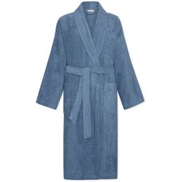 M&ouml;ve Unisex-Bademantel M&Ouml;VE, L:120cm, blau, Walkfrottier, Hausm&auml;ntel, "Basic", mit Schalkragen