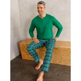 w&auml;schepur W&Auml;SCHEPUR Herren Pyjamaoberteil "Schlafanzug-Shirt", Gr. 44, gr&uuml;n, 100% Baumwolle, unifarben, Shirts