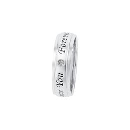 Amor Damen Fingerring "Love You Forever", 50, Silber 925 (Sterlingsilber), 6mm, silber, Silber 925 (Sterlingsilber), Fingerringe