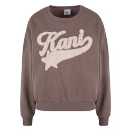 Karl Kani Damen Sweater "Karl Kani Karl Kani Woven Signature Star Logo Crew"taupe, Gr. XXS, bedruckt, 80% Baumwolle, 20% Polyester, Sweatshirts