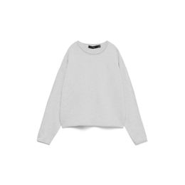 V&eacute;ro Moda VERO MODA Damen Strickpullover "VMEXCITING PLAIN LS O-NK ROLL PULLOV BOO", wei&szlig;, Gr. M, unifarben, Strick, Obermaterial: 72% Polyester, 18%