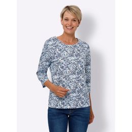 Classic Basics Damen 3/4-Arm-Shirt "3/4-Arm-Shirt", blau, Gr. 38, gemustert, mehrfarbig, 100% Baumwolle, Shirts