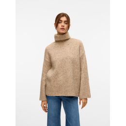 V&eacute;ro Moda VERO MODA Damen Rollkragenpullover "VMINGRID LS ROLL NECK PULLOVER BOO"silber mink detail:with melange ll13 from color book, Gr. M, meliert, Strick,
