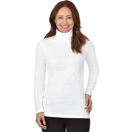 TRIGEMA Damen Rollkragenshirt "TRIGEMA Rollkragenshirt", wei&szlig;, Basic, Gr. S, 95% Baumwolle, 5% Elasthan, Shirts