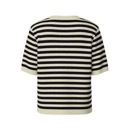 Pieces Damen Strickjacke "PCORINA SS STRIPE KNIT CARDI PWP BC", schwarz, Gr. M, gestreift, Strick, Obermaterial: 52% Viskose, 28% Polyester, 20%