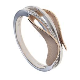 Jobo Damen Diamantring "Bicolor Ring", 50, SI = kleine Einschl&uuml;sse, Diamanten Ros&eacute;gold 585 Wei&szlig;gold 585ros&eacute;gold 585, Diamanten, Ros&eacute;gold 585,