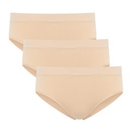 Jockey Damen Hüftpanty "Seamfree Core", Gr. L, beige, Microfaser, Obermaterial: 93% Polyamid, 7% Elasthan, unifarben, Unterhosen, hoch geschnitten,