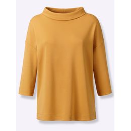CR&Eacute;ATION L CREATION L Damen 3/4-Arm-Shirt "Rollkragen-Shirt", gelb, Gr. 36, unifarben, 50% Modal, 44% Polyester, 6% Elasthan, Shirts