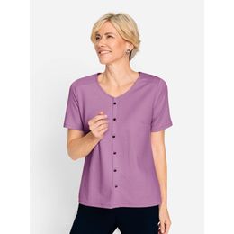 CLASSIC Damen V-Shirt "Shirt", lila, Gr. 40, unifarben, 98% Polyester, 2% Elasthan, Shirts
