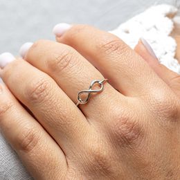 CAI CA&Iuml; Damen Fingerring "925/- Sterling Silber rhodiniert Infinity", 050 (15,9), Silber 925 (Sterlingsilber), wei&szlig;, Silber 925 (Sterlingsilber),
