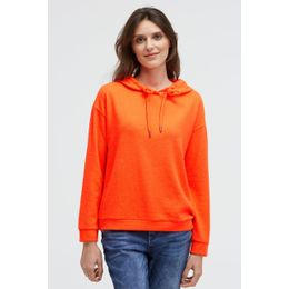 Kapuzenpullover SOCCX, Damen, Gr. L, orange, Material: 72% Polyester, 25% Viskose, 3% Elasthan, unifarben, regular fit normal, Rundhals, eingesetzt Bündchen, Pullover Kapuzenpullover, aus Flauschstrick