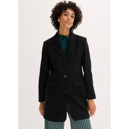 bonprix Damen Wintermantel "Blazermantel", schwarz, festlich, Gr. 40, Obermaterial: 88% Polyester, 10% Viskose, 2% Elasthan. Futter: 100% Polyester,