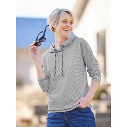 Heine Damen Langarmshirt "Shirt", blau, Gr. 34, bedruckt, gemustert, gestreift, 100% Baumwolle, Shirts