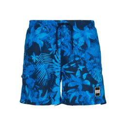 Urban Classics Herren Badeshorts "Urban Classics Herren Pattern Swim Shorts"blau flower, Gr. S, 100% Polyester, Badehosen