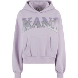 Karl Kani Damen Kapuzenpullover "Karl Kani KK Woven Signature Glitter Os Hoodie"lila, Gr. M, mehrfarbig, 80% Baumwolle, 20% Polyester, Pullover
