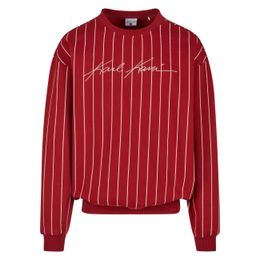 Karl Kani Damen Rundhalspullover "Karl Kani Autograph Pinstripe Sweat OS Crewneck"schwarzrot, Gr. XS, gestreift, 70% Baumwolle, 30% Polyester,