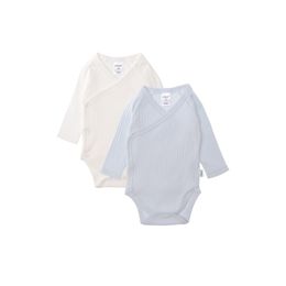 Liliput M&auml;dchen Wickelbody, Gr. 50, blau, 95% Baumwolle, 5% Polyester, unifarben, Bodys, aus weichem geripptem Material