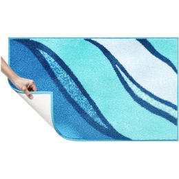 Badematte Grund, H:20mm, blau, Polyacryl, Badematten, "Belize, Badvorleger, Badezimmer Teppich, sehr weich", weiche Haptik, auch als 3 teiliges Set