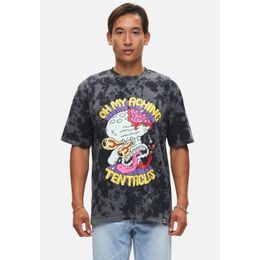 Recovered Herren T-Shirt "Spongebob Aching Tentacles", schwarz, Gr. M, bedruckt, 100% Baumwolle, Shirts, mit coolem Thadd&auml;us Tentakel-Print