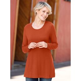 Classic Basics Damen Longshirt "Longshirt", rot, Gr. 54, unifarben, 95% Viskose, 5% Elasthan, Shirts