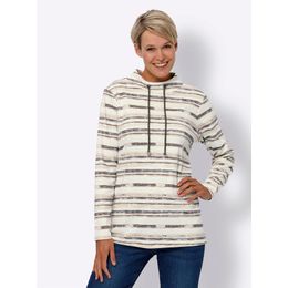 Classic Basics Damen Langarmshirt "Langarm-Shirt", beige, Gr. 46, gemustert, gestreift, mehrfarbig, 100% Baumwolle, Shirts