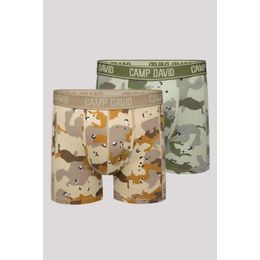 CAMP DAVID Herren Boxershorts "Set:", Gr. M, bunt, Material: 95% Baumwolle, 5% Elasthan, bedruckt, Unterhosen, mit All Over Print
