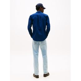 Tommy Hilfiger Herren Langarmhemd "DOBBY STRUCTURE Regular Fit SHIRT", blau, Gr. XXL, Web, Obermaterial: 100% Baumwolle, Hemden