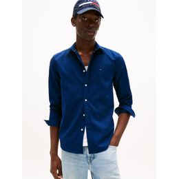 Tommy Hilfiger Herren Langarmhemd "DOBBY STRUCTURE Regular Fit SHIRT", blau, Gr. L, Web, Obermaterial: 100% Baumwolle, Hemden