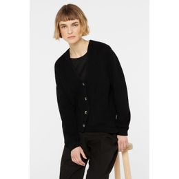 Damen Strickjacke, schwarz, Gr. L, SENSES.THE LABEL, unifarben, Material: 100% Baumwolle, Strickjacken