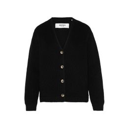 Damen Strickjacke, schwarz, Gr. XXXL, SENSES.THE LABEL, unifarben, Material: 100% Baumwolle, Strickjacken