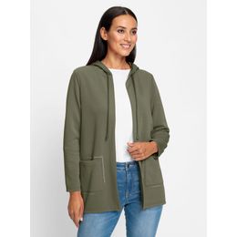 Heine Damen Shirtjacke "Shirtjacke", gr&uuml;n, Gr. 44, unifarben, 50% Modal, 44% Polyester, 6% Elasthan, Shirts