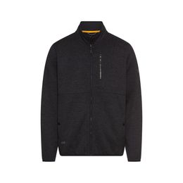 Camel Active Herren Strickjackeschwarz navy, Gr. S, unifarben, Strick, Obermaterial: 100% Polyester, Strickjacken, mit reflektierenden Details