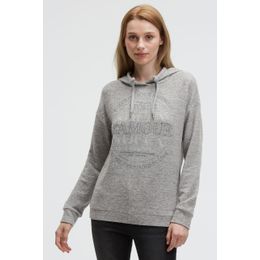 Kapuzenpullover SOCCX, Damen, Gr. 3XL, grau, Strick, Material: 53% Viskose, 43% Polyester, 4% Elasthan, Glitzermuster, bedruckt, regular fit normal, Rundhals, eingesetzt elastischer Bund, Pullover Kapuzenpullover, mit elastischem Saum
